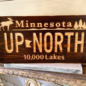 Minnesota up North Wood Signs Bear up North Sign Moose up North Sign ...
