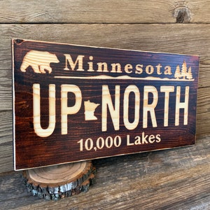 Minnesota up North Wood Signs Bear up North Sign Moose up North Sign ...