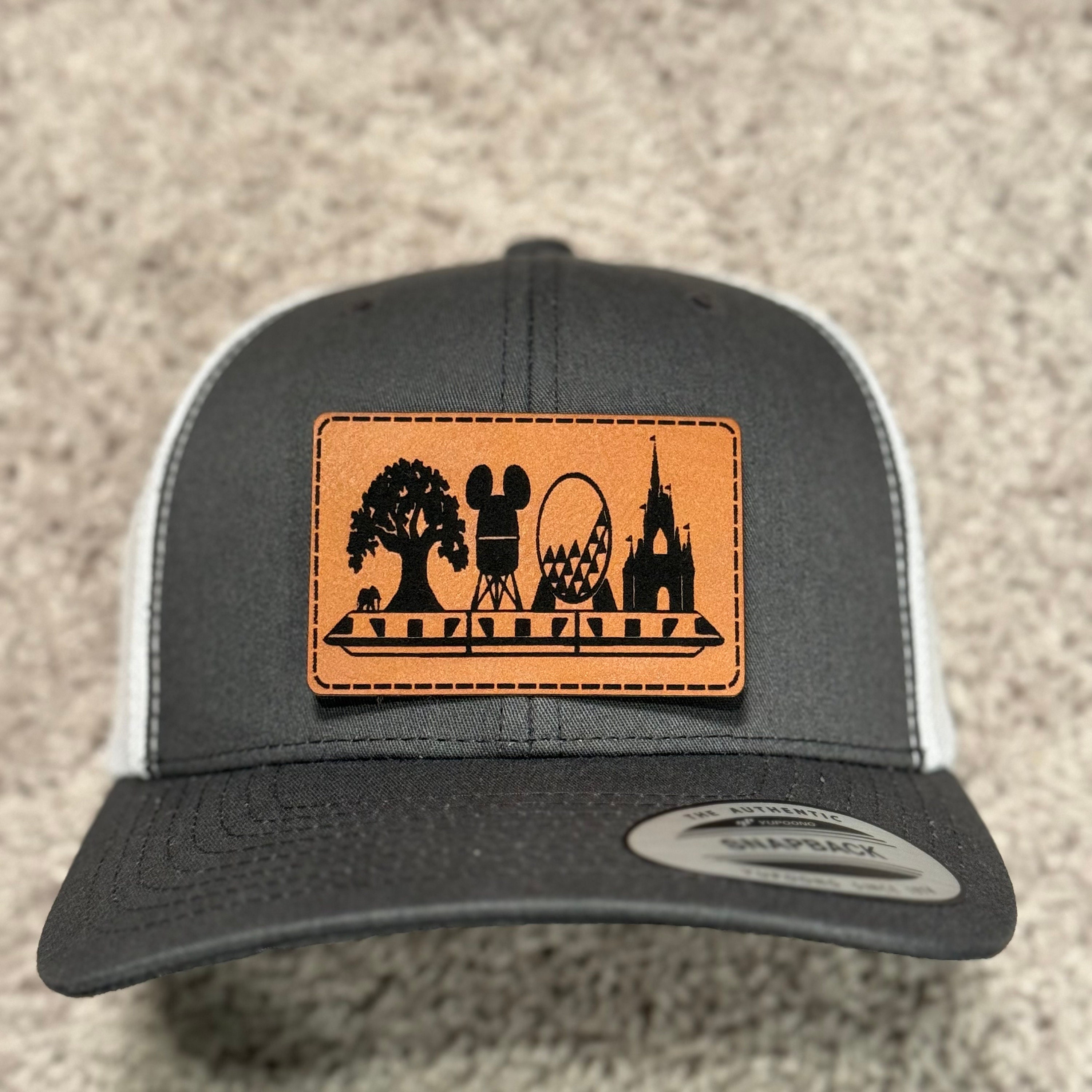 Disney World Landmarks Monorail Leather Patch Hat Disney - Etsy