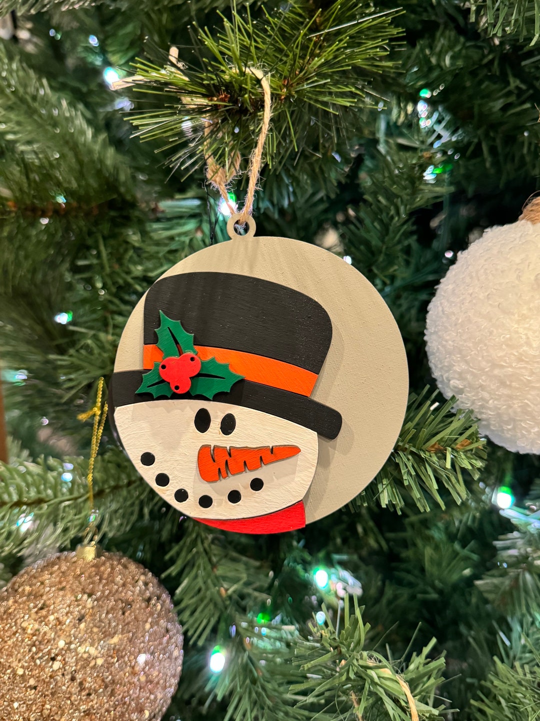 Custom Snowman Ornament - Etsy