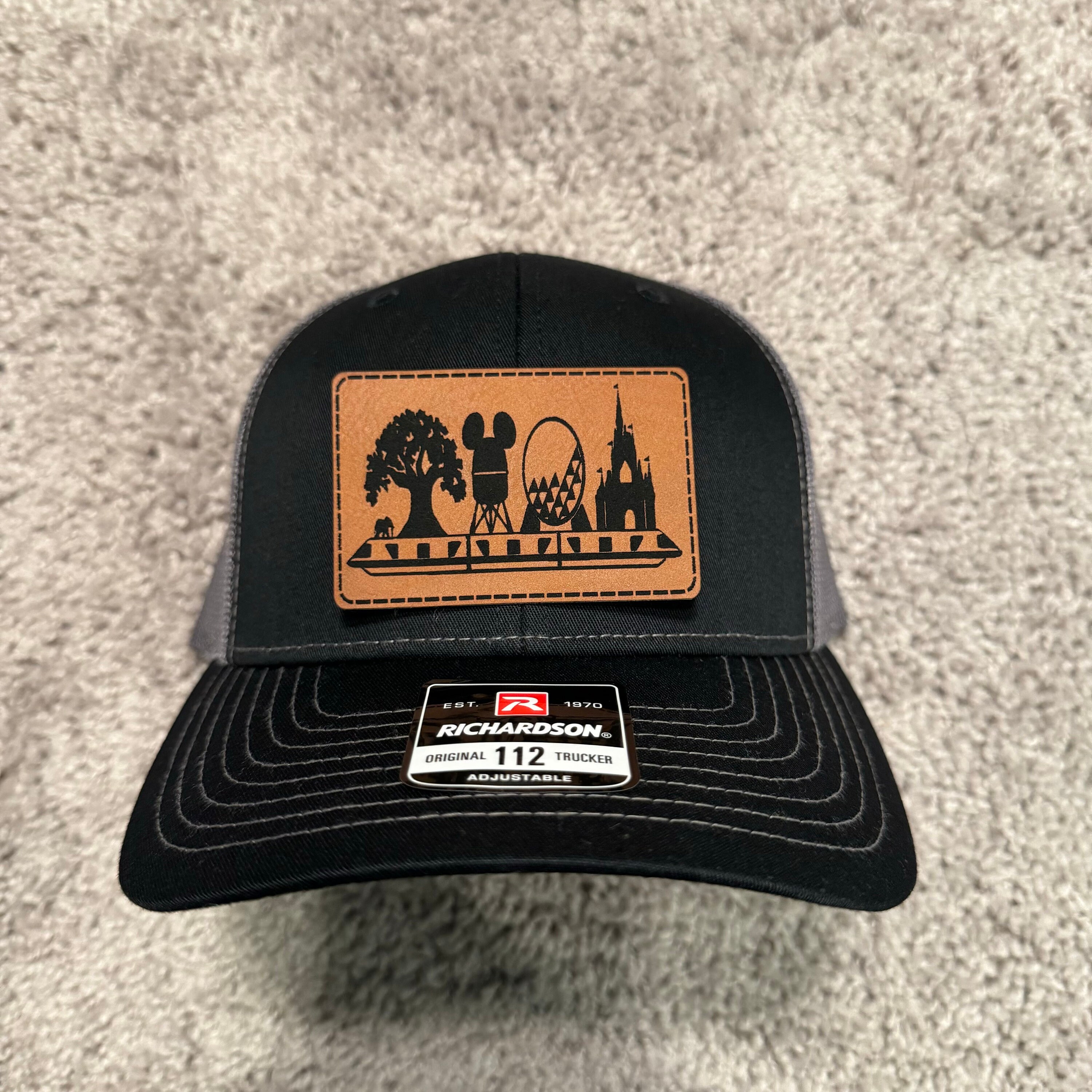 Disney World Landmarks Monorail Leather Patch Hat Disney - Etsy