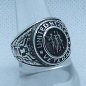 Veteran Ring in 925 Solid Sterling Silver Anello Veterani US in Argento ...