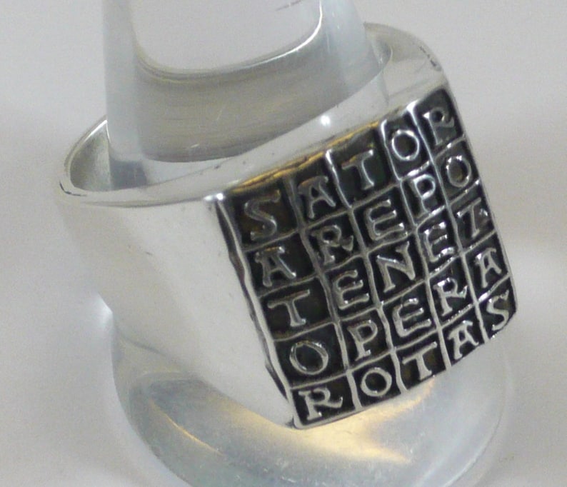 Sator ring in solid sterling silver anello Sator Arepo in | Etsy