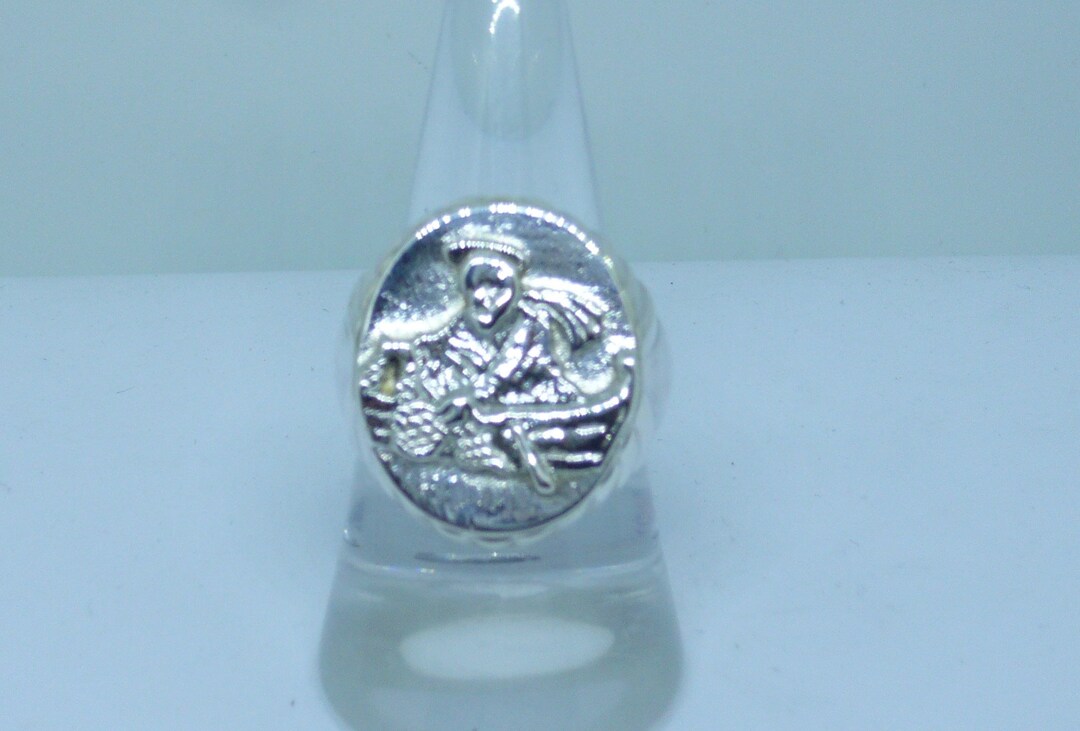 Piscatorius Ring in Solid Sterling Silver Anello Piscatorio in Argento ...