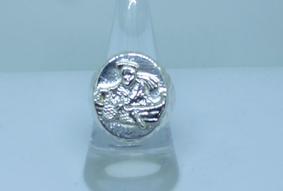 Piscatorius Ring in Solid Sterling Silver Anello Piscatorio in | Etsy