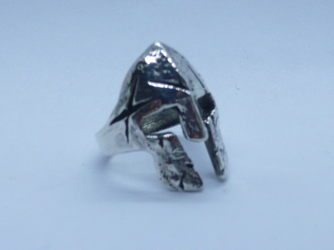 Spartan Crest Ring in Solid 925 Sterling Silver Anello Elmo Spartano in ...