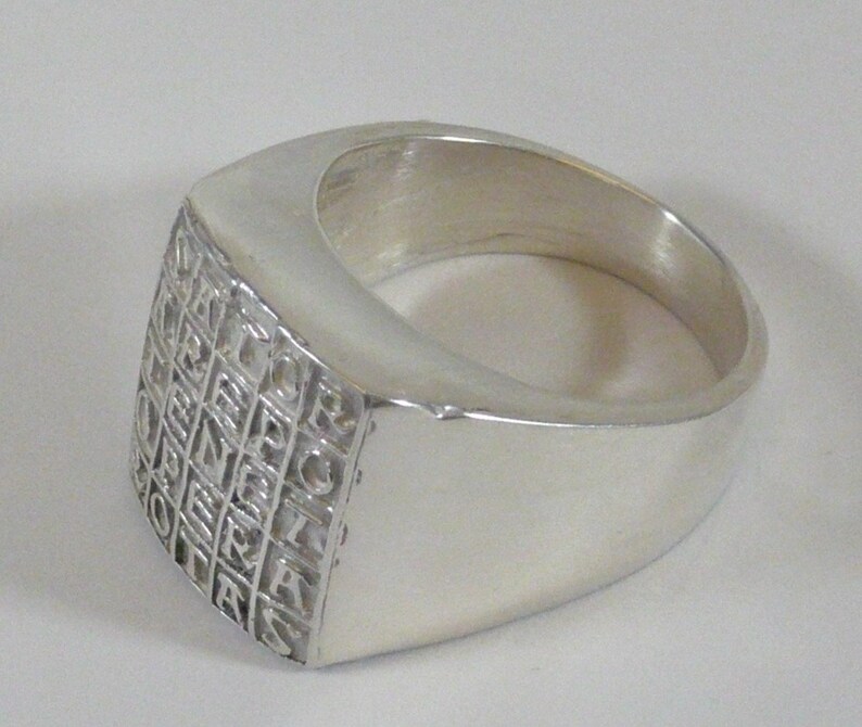 Sator ring in solid sterling silver anello Sator Arepo in | Etsy