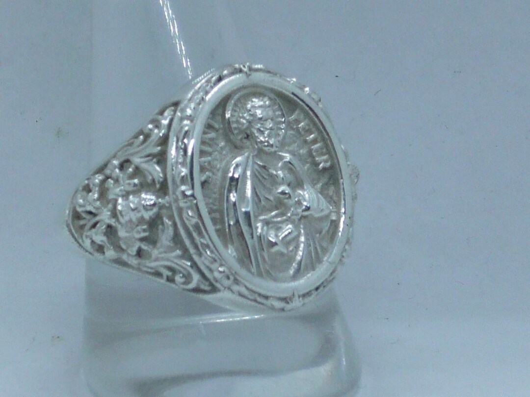 Anello San Pietro Saint Peter Ring in Solid Sterling Silver Anello in ...