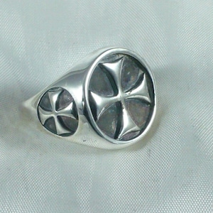 Knight Templar Malta Cross Ring in Solid 925 Sterling Silver Anello ...
