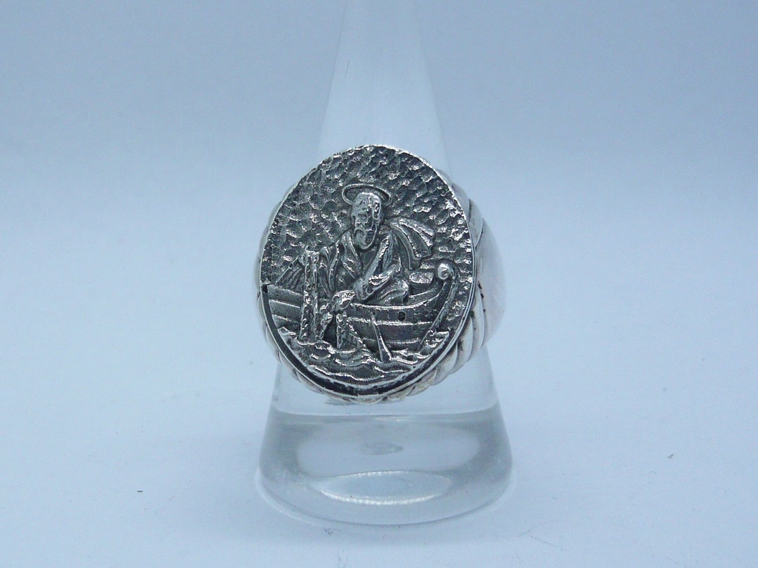 Piscatorius Ring Big in Solid Sterling Silver Anello Piscatorio in ...