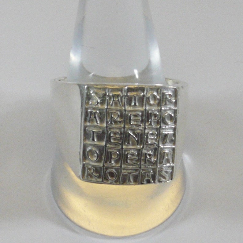 Sator ring in solid sterling silver anello Sator Arepo in | Etsy