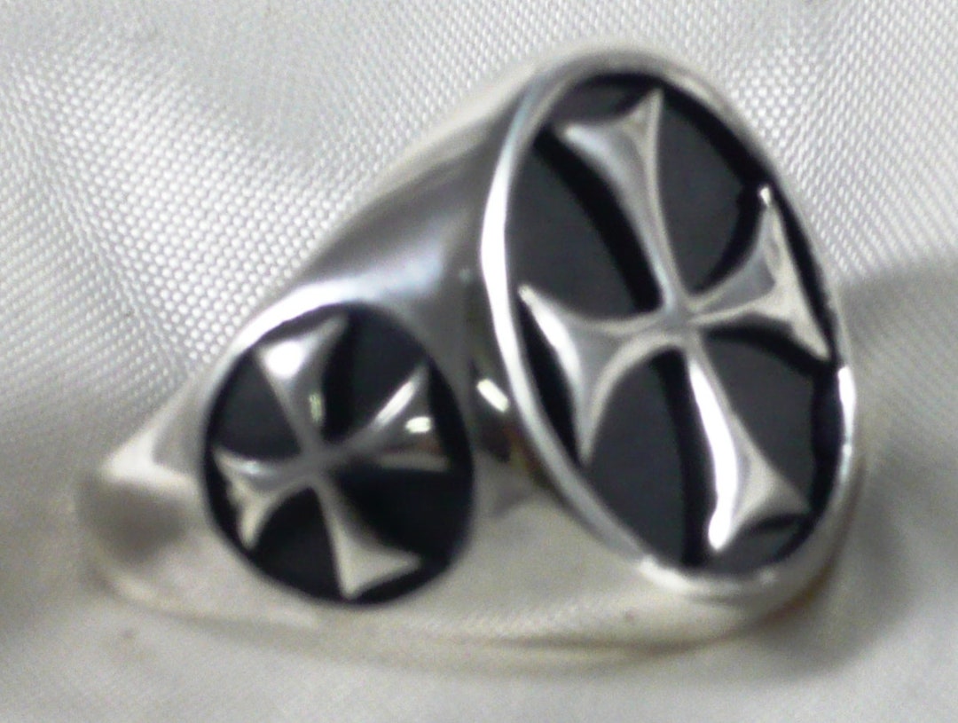 Knight Templar Malta Cross Ring in Solid 925 Sterling Silver Anello ...