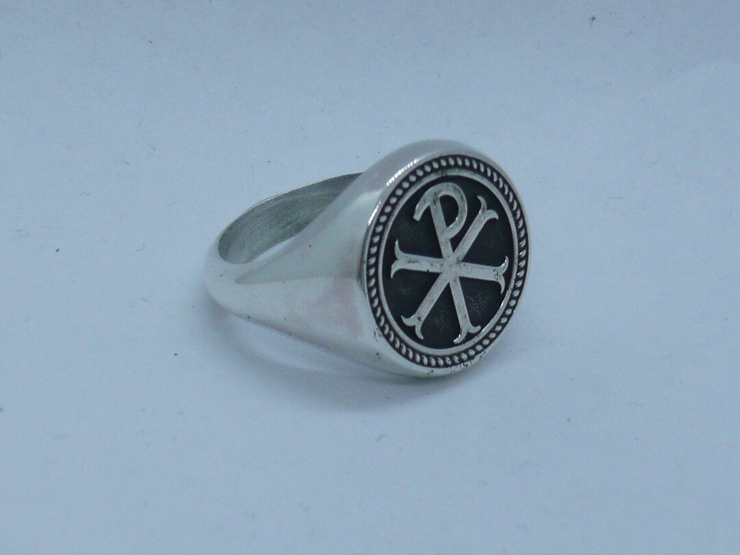 Chi Ro Ring Sterling Silver 925 Anello in Argento Christogram Jesus - Etsy