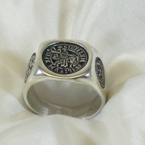 Crusader Knight Solid Silver Ring Medieval Christian Templar - Etsy