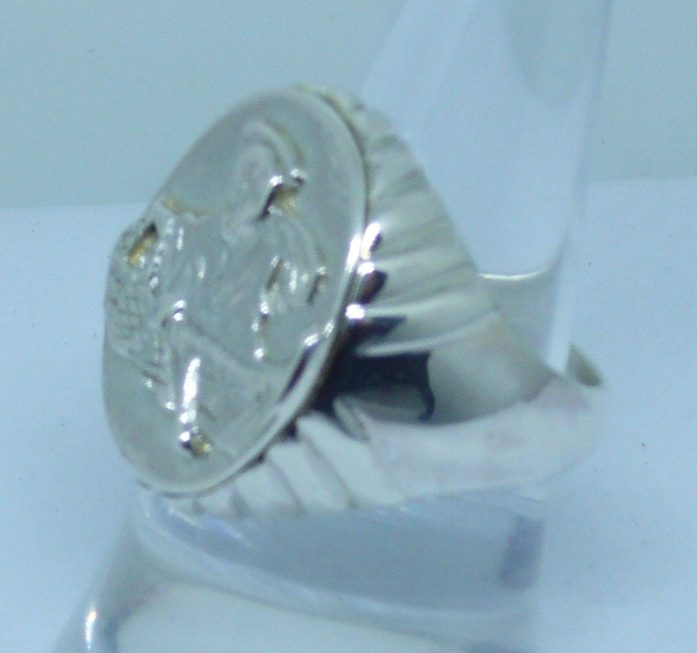 Piscatorius ring in solid sterling silver anello piscatorio in | Etsy