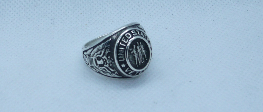 Veteran Ring in 925 Solid Sterling Silver Anello Veterani US in Argento ...