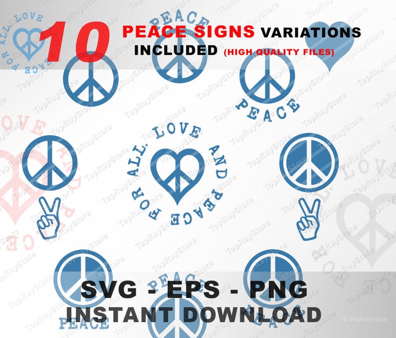Peace SVG Bundle, Love SVG, Finger and Heart Svg Files, Peace Love Svg ...