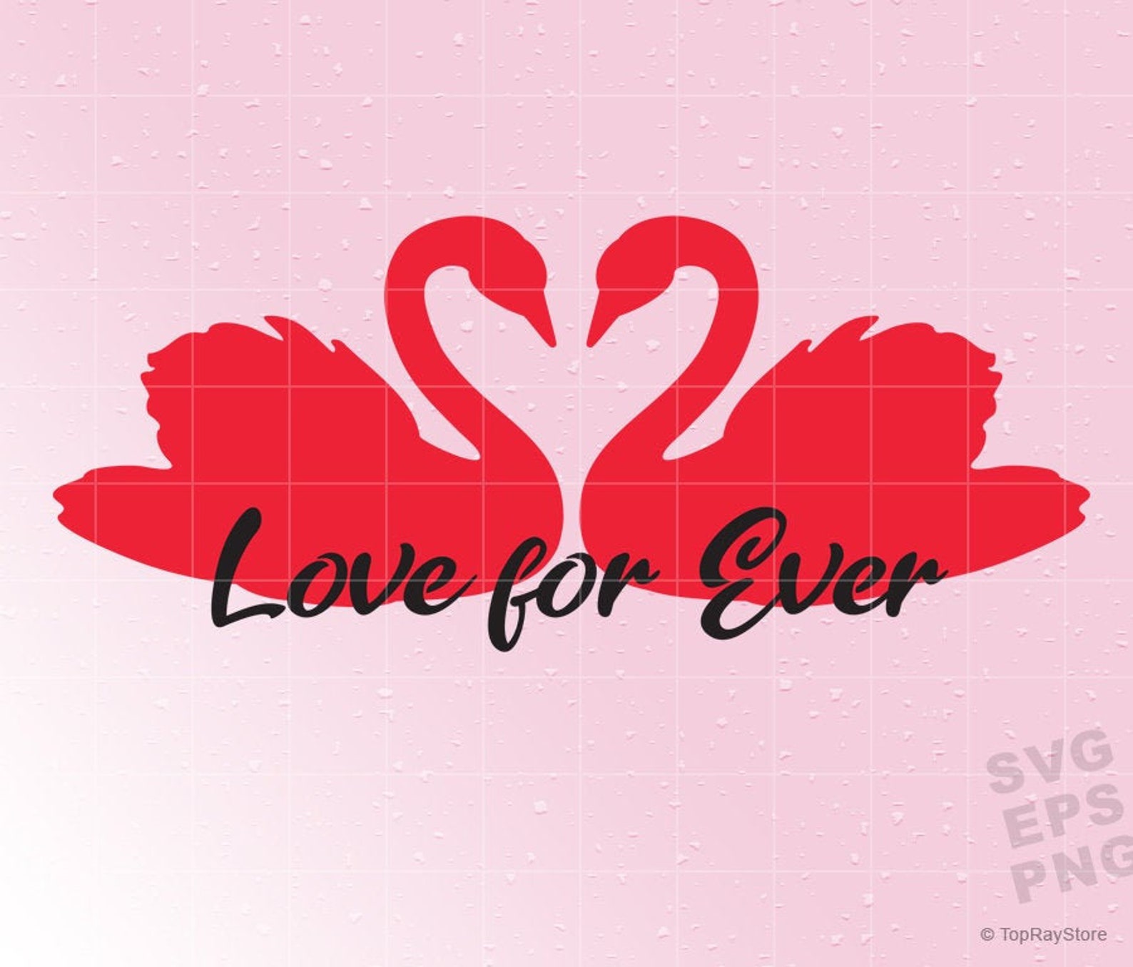 Love Swans SVG Love for Ever Svg Swans Heart Svg | Etsy