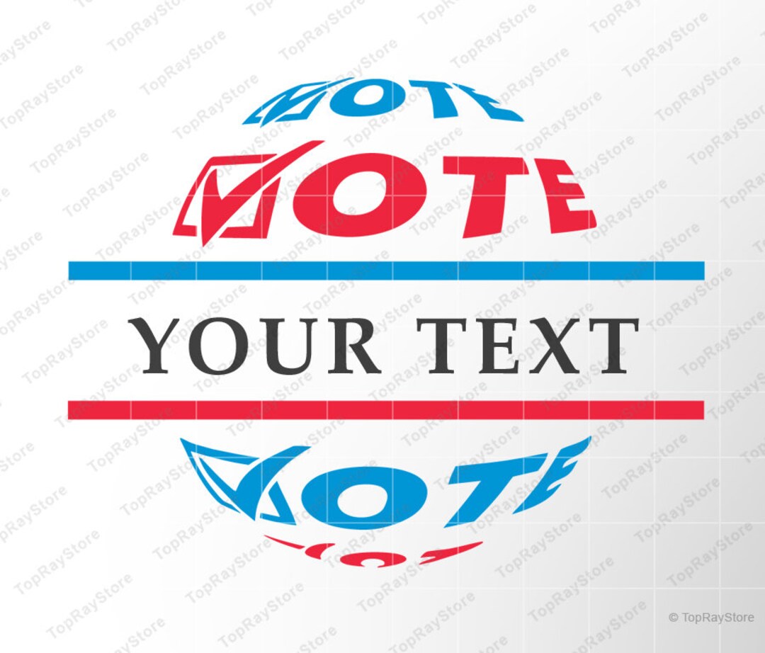 Vote SVG Monogram Split to Put Your Custom Name or Text, Election SVG ...