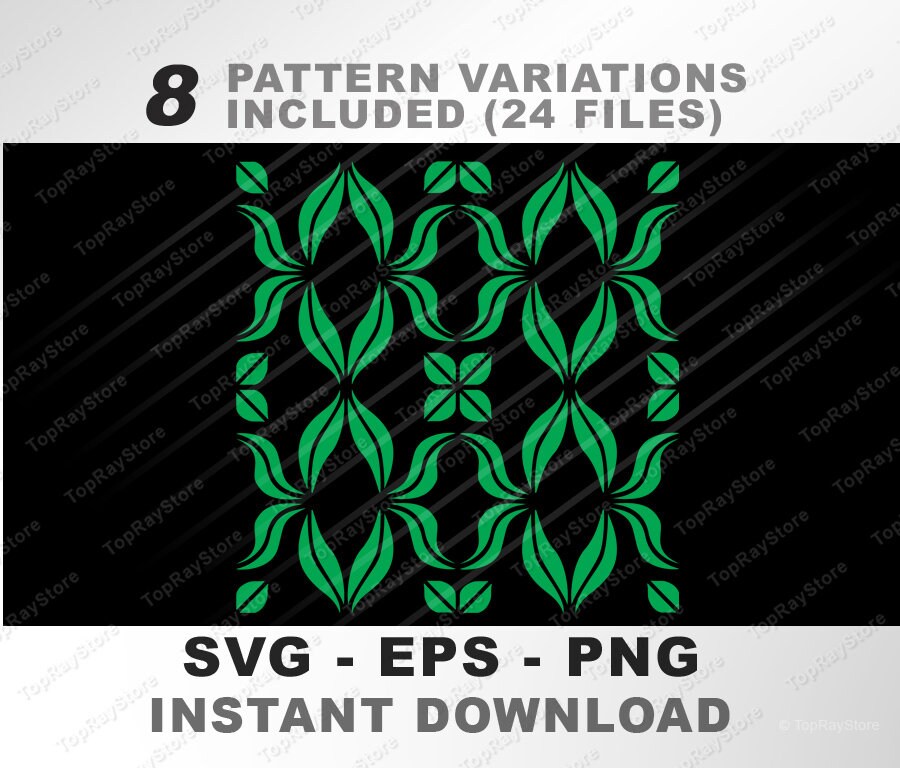 Floral Decorative Patterns SVG Repeated Seamless Ornament | Etsy