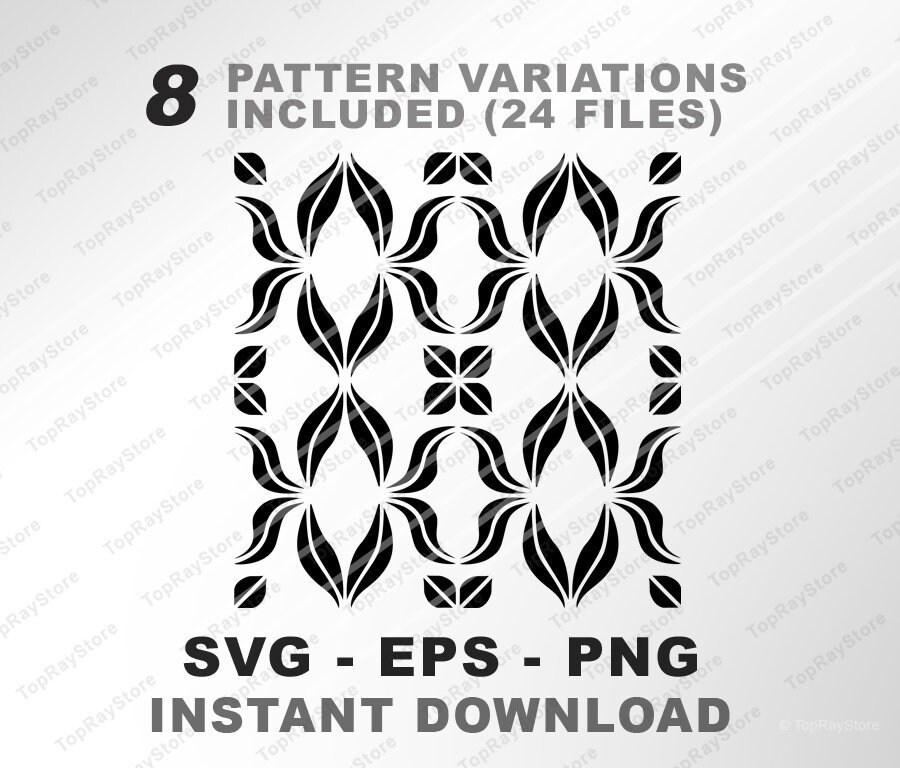 Floral Decorative Patterns SVG Repeated Seamless Ornament | Etsy