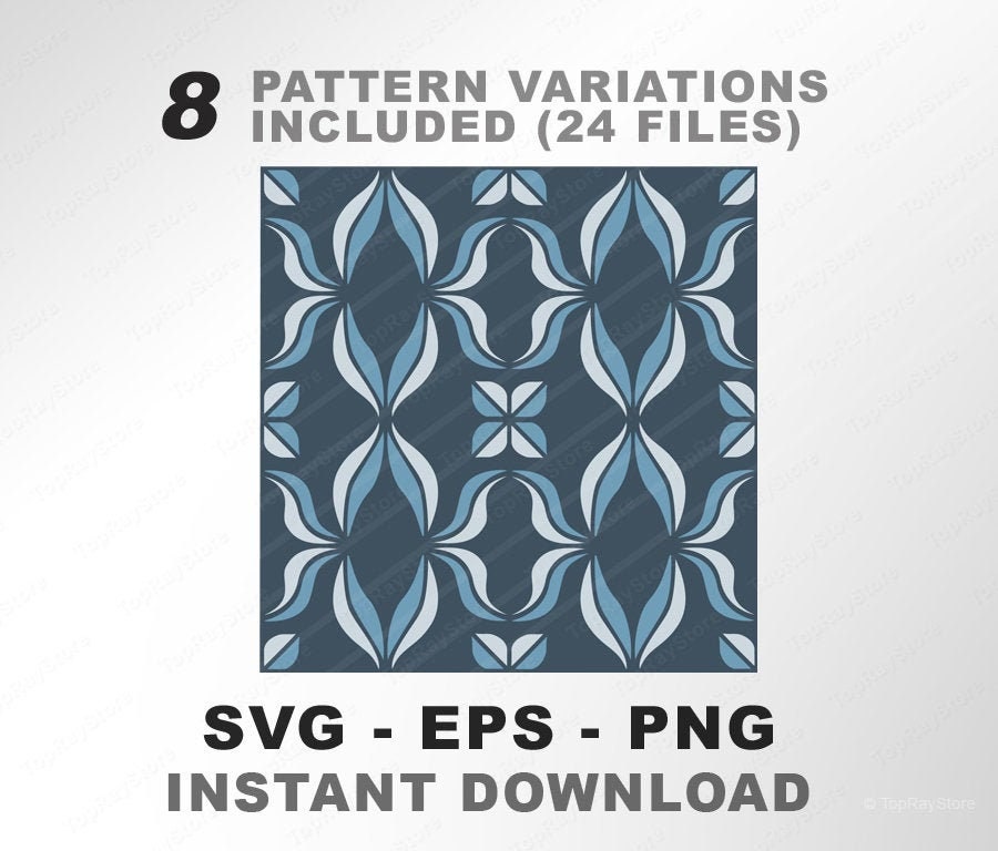 Floral Decorative Patterns SVG Repeated Seamless Ornament | Etsy