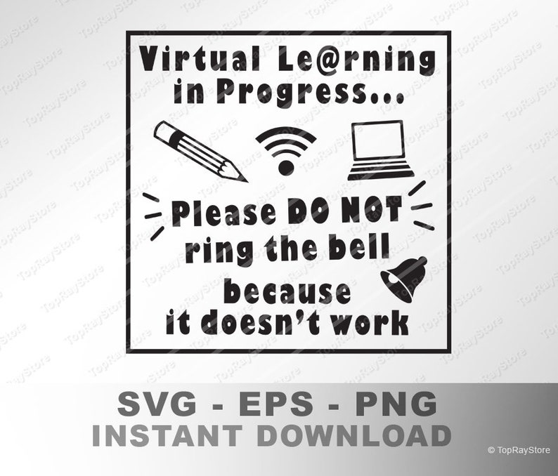 Funny Virtual Learning SVG Virtual Learning in Progress Sign | Etsy