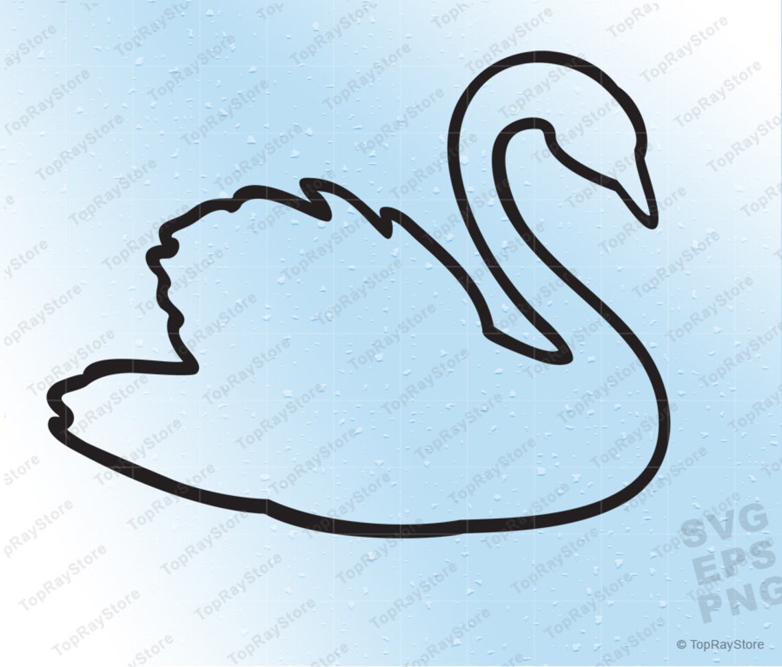 Swan SVG Swan Silhouette Svg Swan Outline Svg. Swan Vector | Etsy