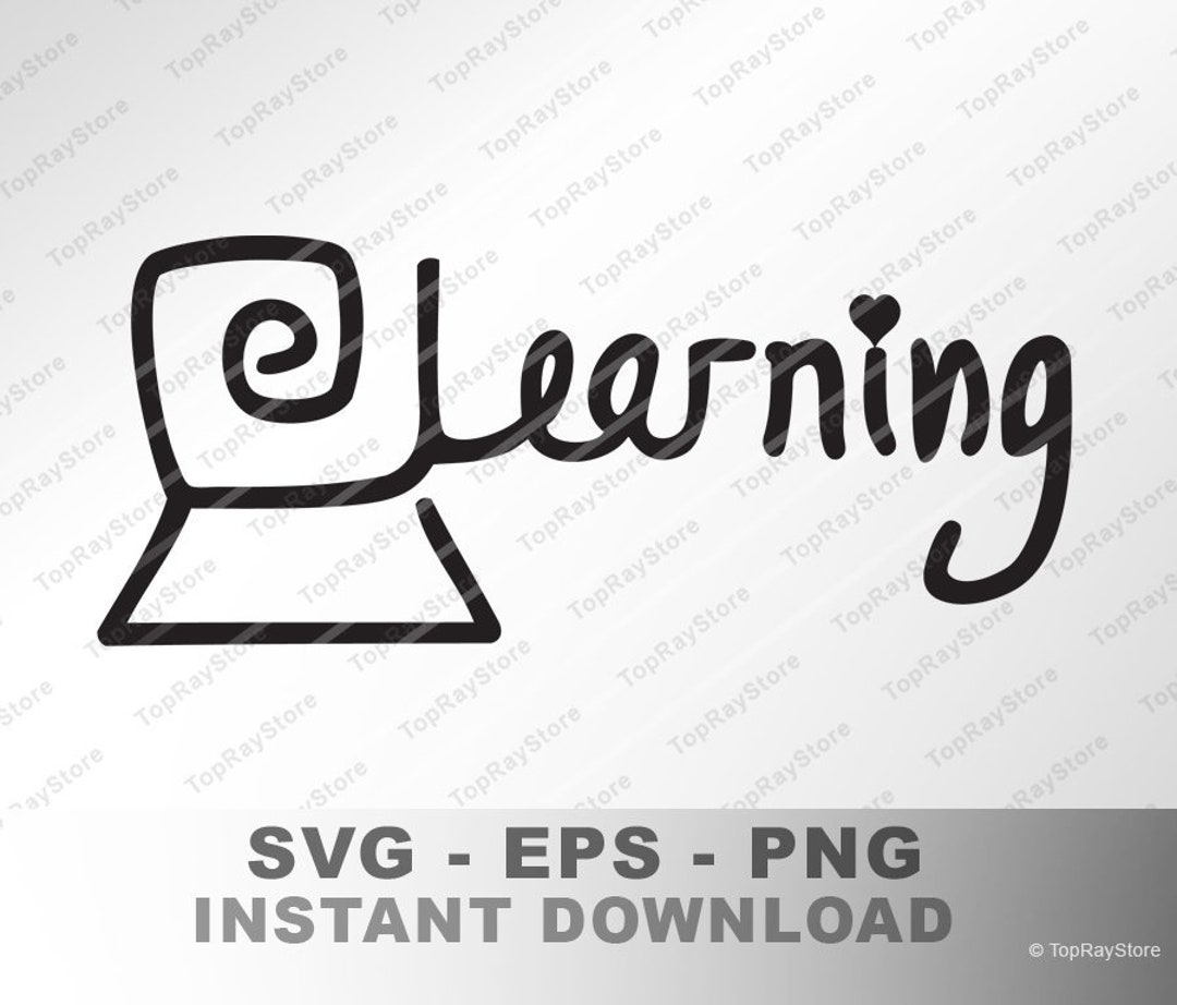 E-learning SVG Logo Sign, Distance Learning SVG, Online School Teaching ...