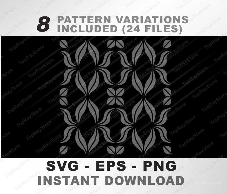 Floral Decorative Patterns SVG Repeated Seamless Ornament | Etsy