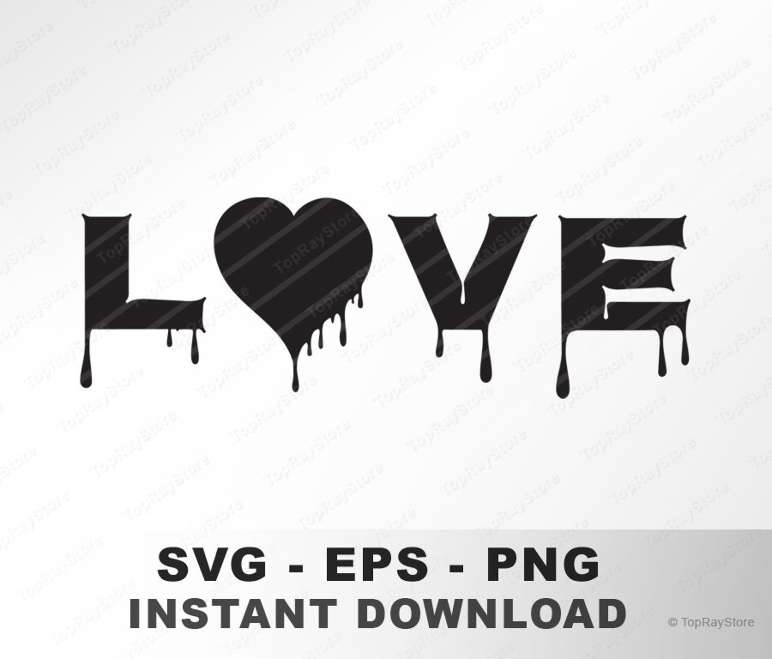 Love SVG Dripping Love Svg Valentine's Day Svg | Etsy