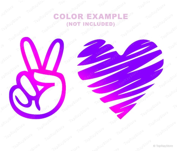 Peace Love SVG Peace Hand Svg Heart Love Svg Love Svg - Etsy