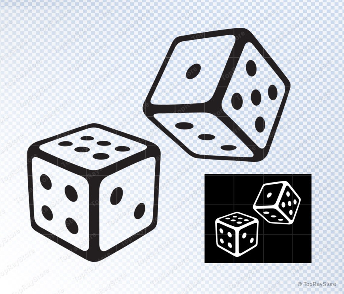 Dice SVG dice clipart casino Svg dice silhouette Svg | Etsy