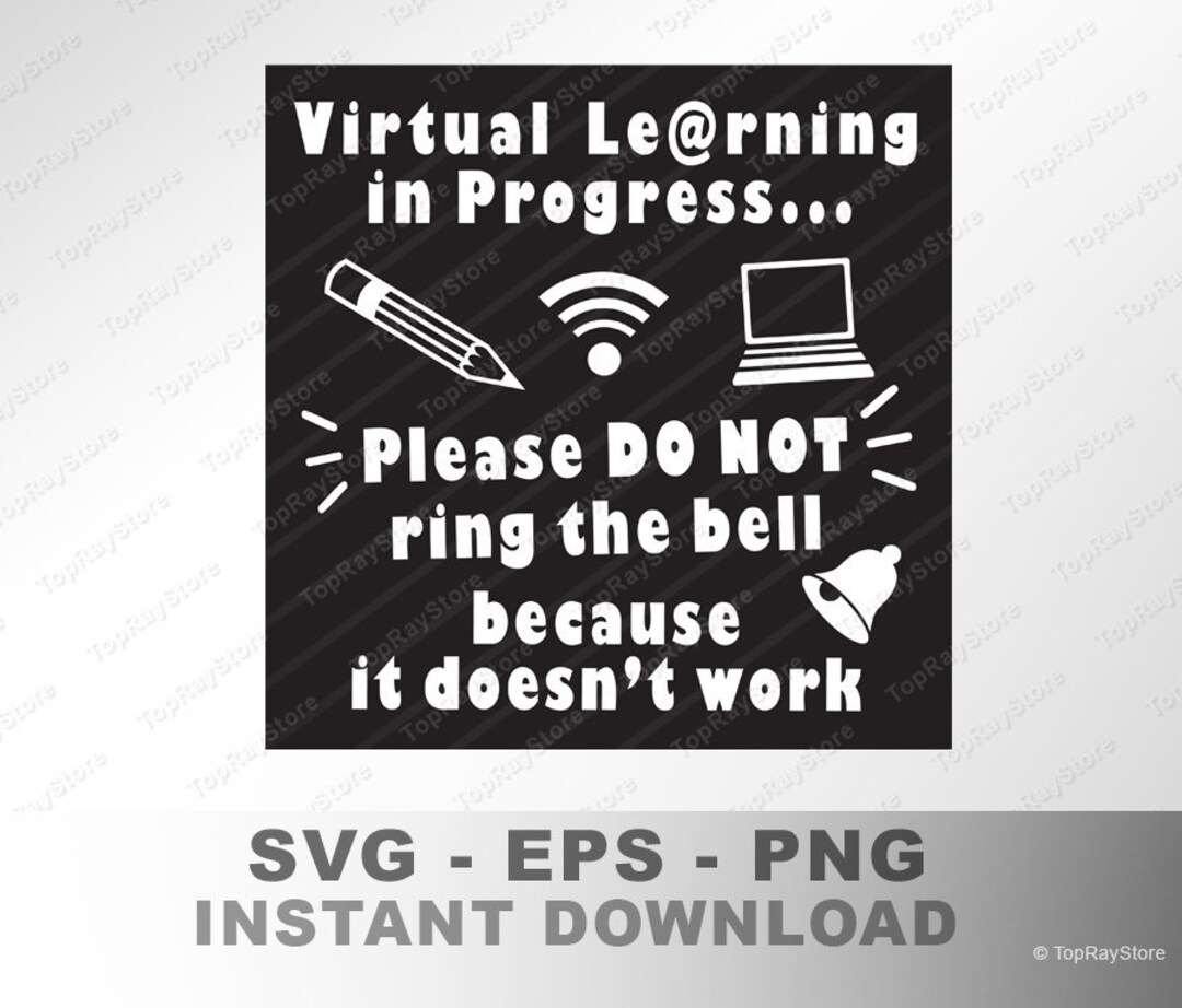 Funny Virtual Learning SVG, Virtual Learning in Progress Sign, Distance ...