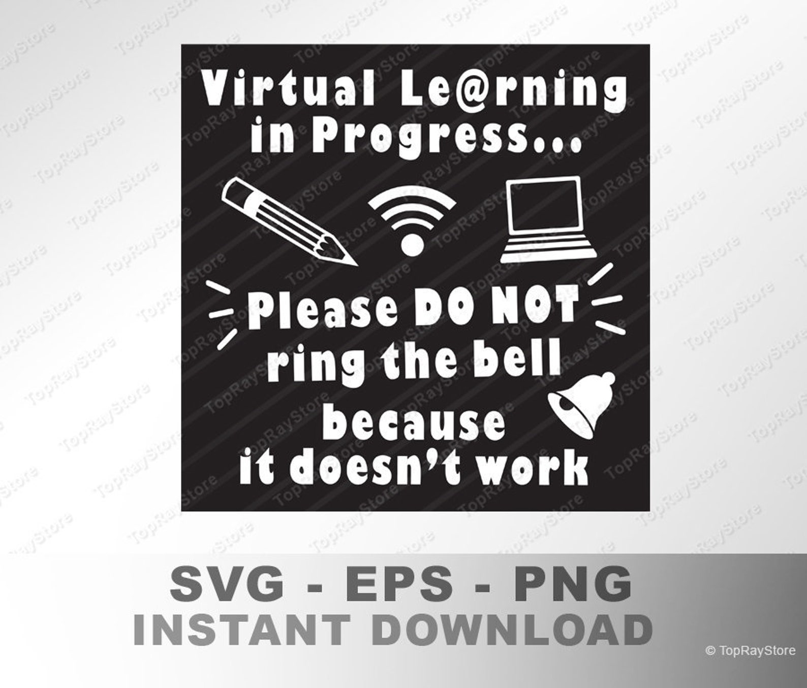 Funny Virtual Learning SVG Virtual Learning in Progress Sign | Etsy
