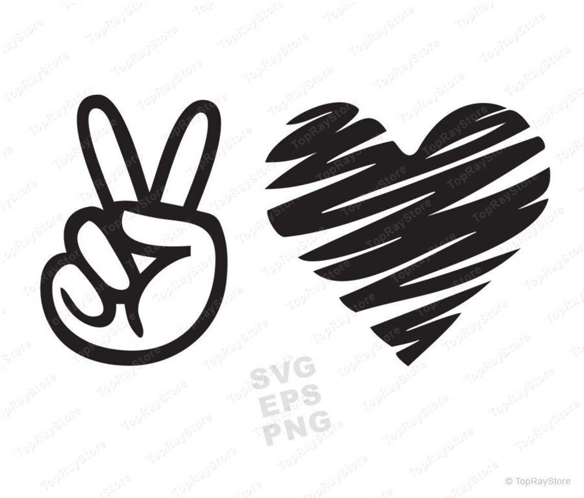 Peace Love SVG, Peace Hand Svg, Heart Love Svg, Love Svg, Peace Sign ...