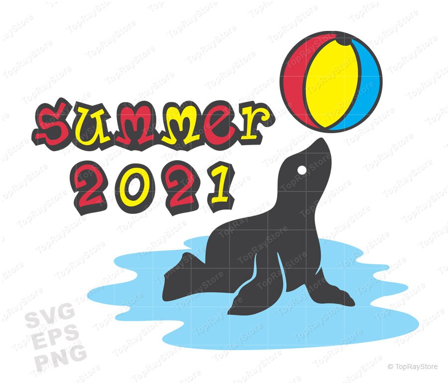 Sommer 2021 Svg Robbe mit Ball Svg Sommer T-Shirt Svg | Etsy