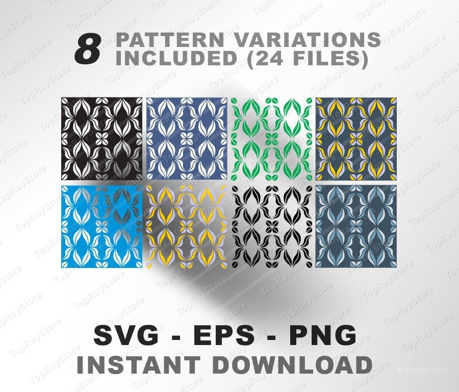 Floral Decorative Patterns SVG Repeated Seamless Ornament | Etsy