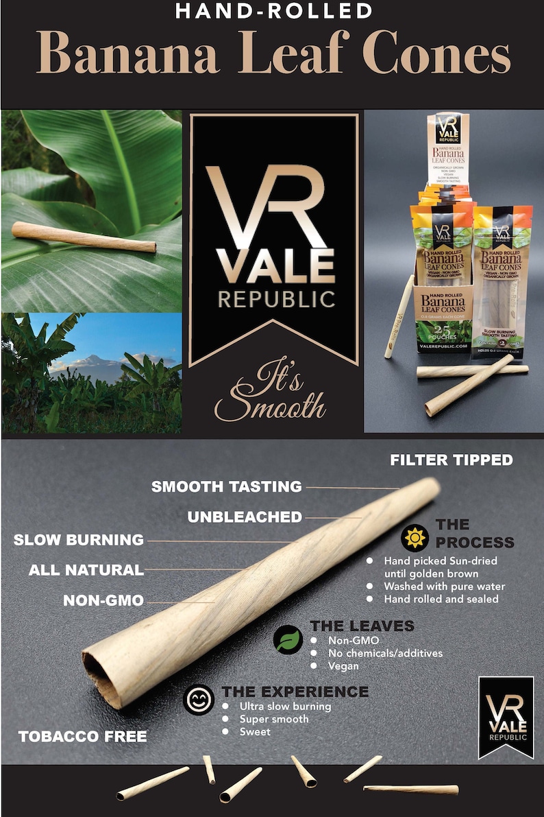 Natural Pre-roll Banana Leaf Cones | Smoking Cones - Etsy