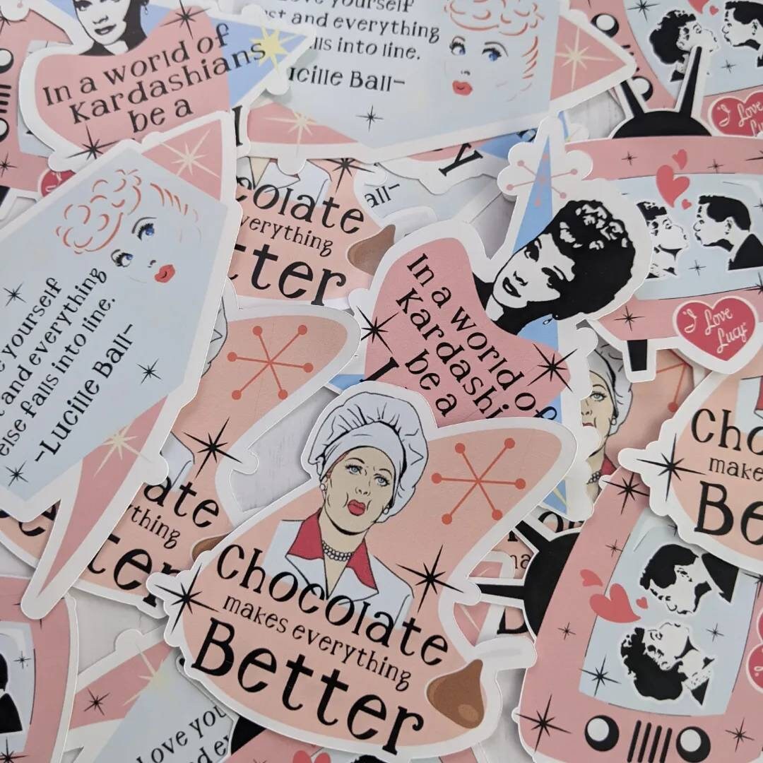 Sticker, I Love Lucy, Lucille Ball, Mid Century Sticker, Mid Century ...