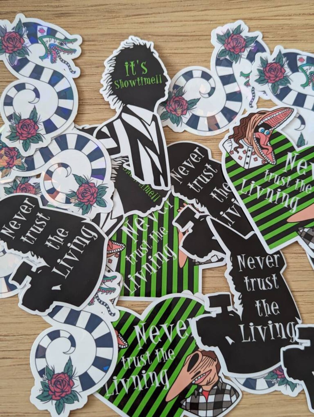 Beetlejuice Vinyl Stickers, Gothic Horror, "never Trust the Living" - Etsy