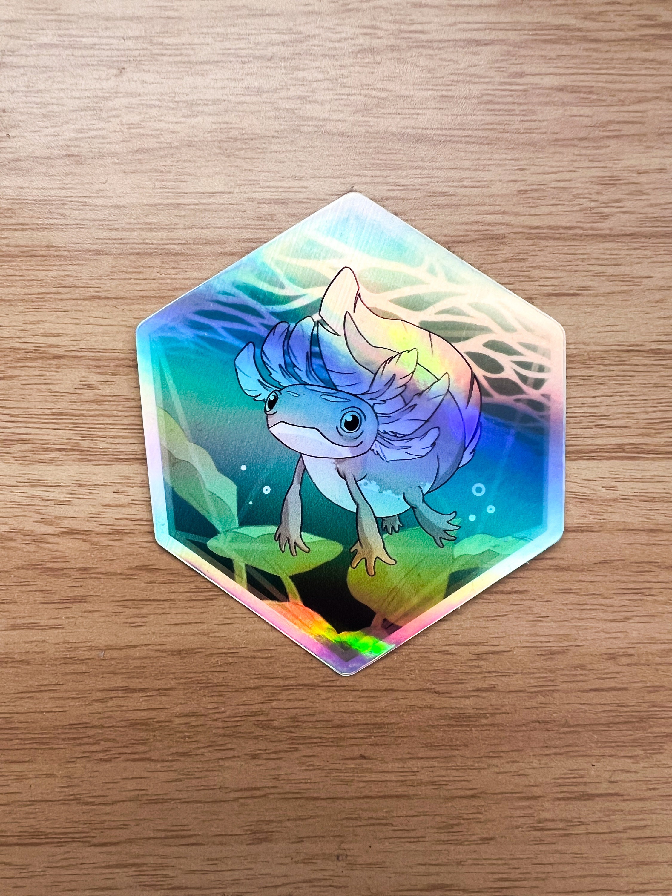 Holographic Axolotl Sticker - Etsy