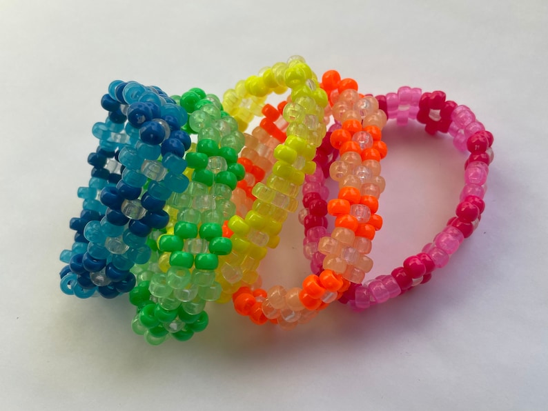 Mini Flower Kandi Cuff Bracelet Choose Your Own Color - Etsy