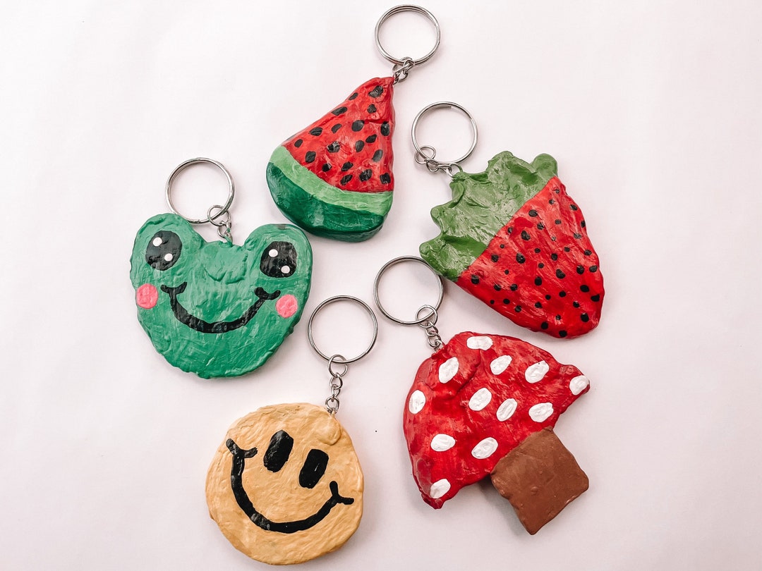 Handmade Keychain Choose Your Own Variety Air Dry Clay Ceramic Food ...