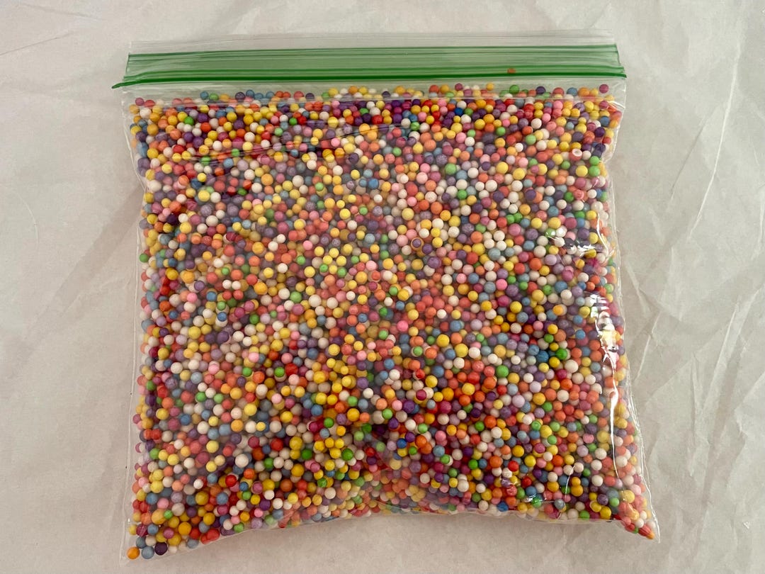 Rainbow Styrofoam Beads | Bright Colorful Foam Beads for Slime Craft ...