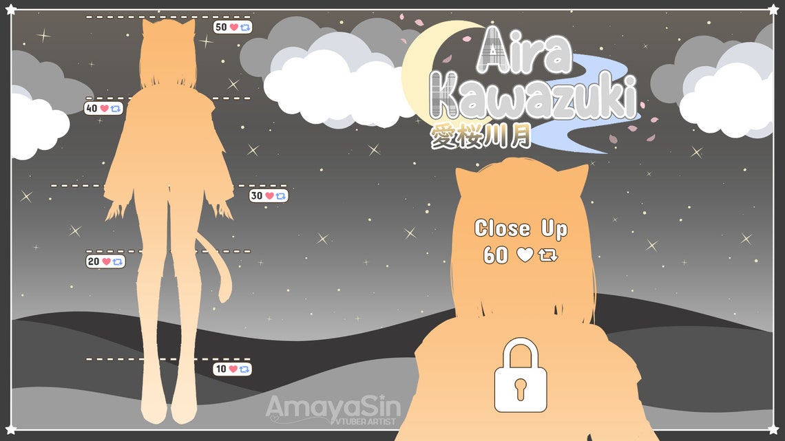 Custom Vtuber Model Reveal Vtuber Debut Model Sheet - Etsy UK