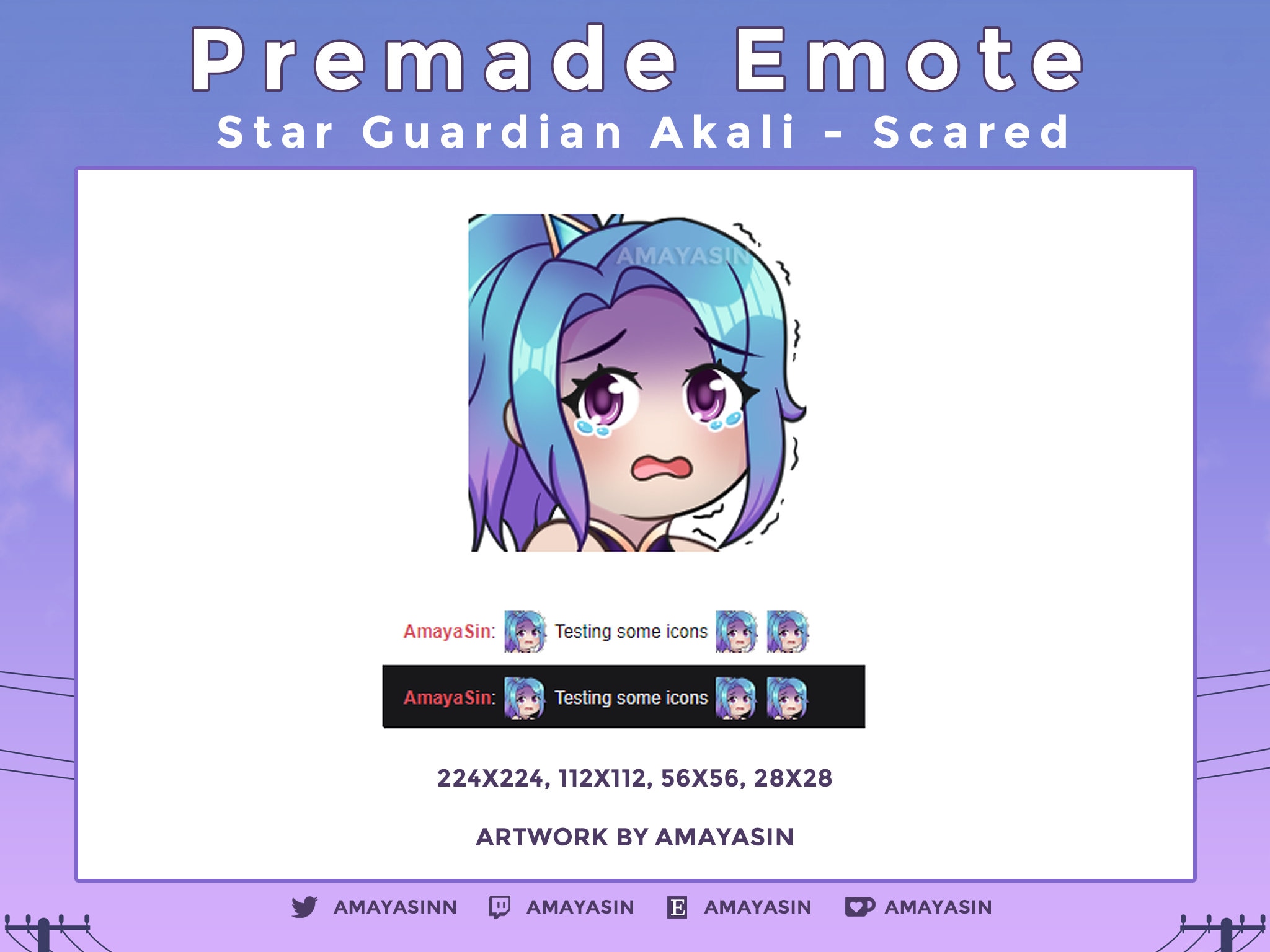 League of Legends Star Guardian Akali Scared Emote for Twitch or ...