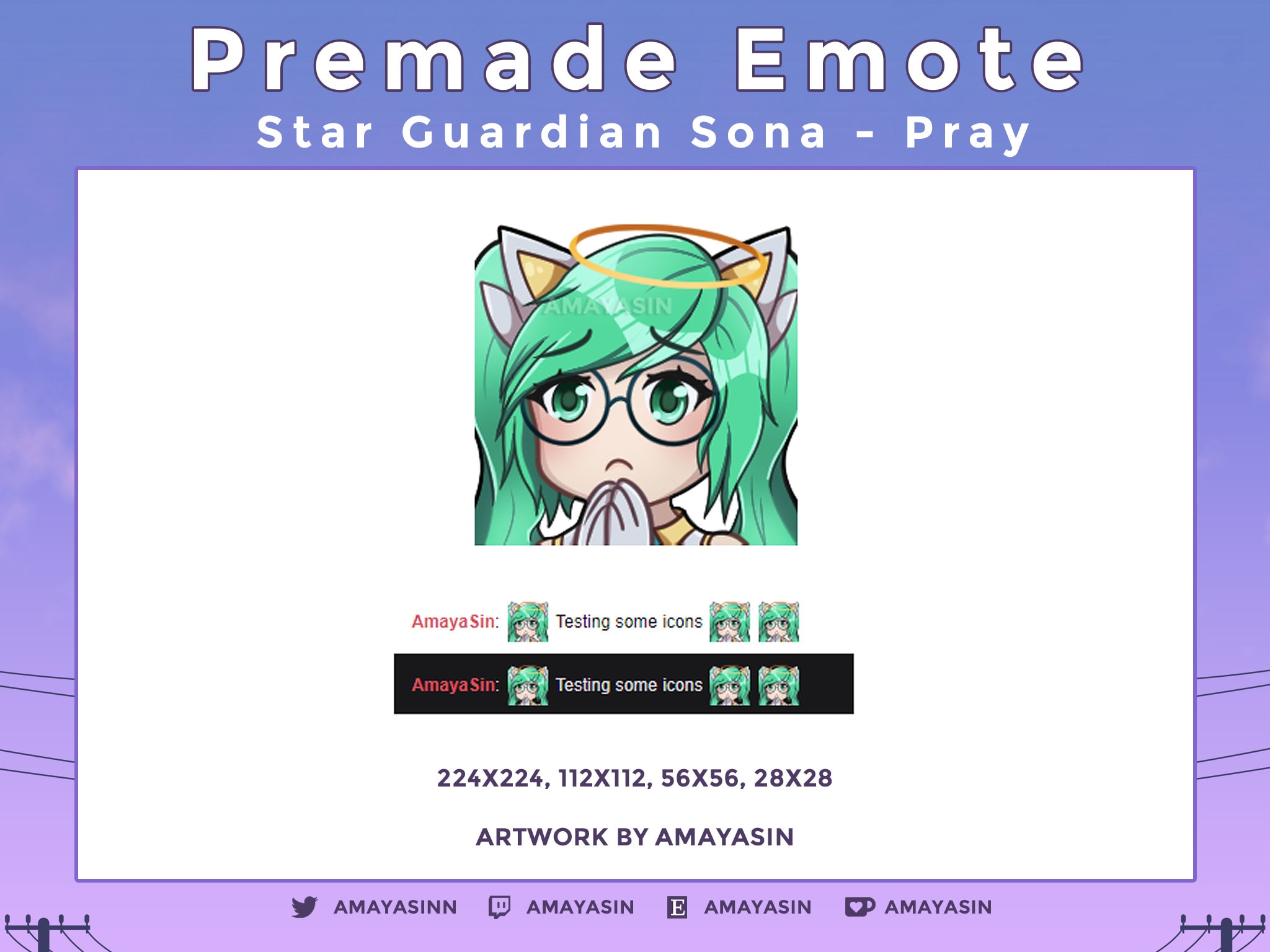 League of Legends Star Guardian Sona Pray Emote for Twitch or Discord ...