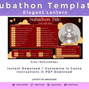 Subathon Template - Elegant Lantern (2 Layouts) | Asian Inspired ...