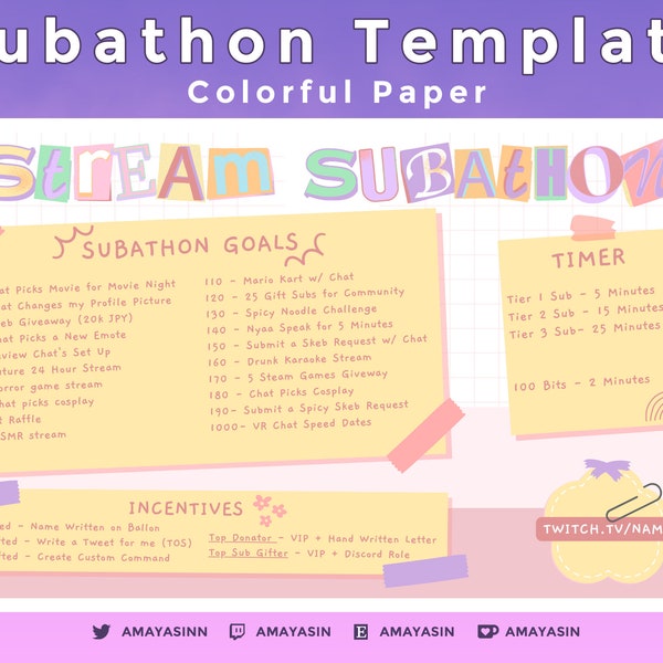 Subathon Template - Etsy Australia
